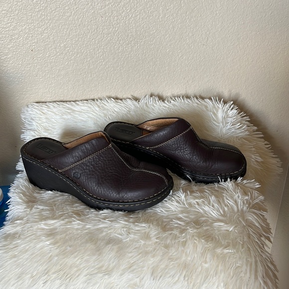 Born | Shoes | Born Dark Brown Pebble Leather Mule Clog Sz 9 | Poshmark